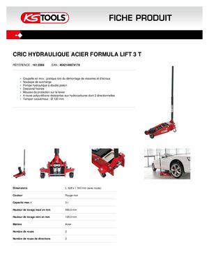 Calaméo - CRIC HYDRAULIQUE ACIER FORMULA LIFT 3 T