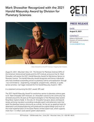 Calaméo - Mark Showalter Recognized with the 2021 Harold Masursky Award ...