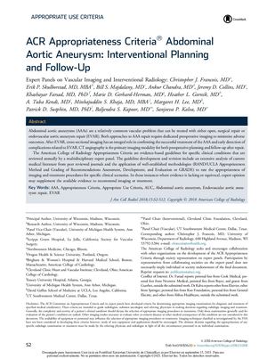 Calaméo - ACR Appropriateness Criteria" Abdominal Aortic Aneurysm ...