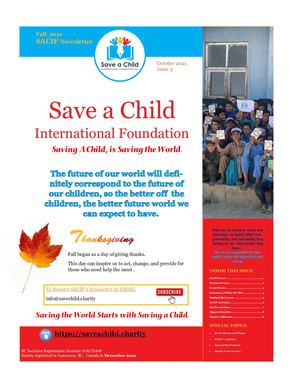 Calaméo - Save a Child International Foundation newsletter Fall 2021