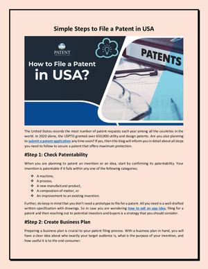 Calaméo - Simple Steps To File A Patent In Usa