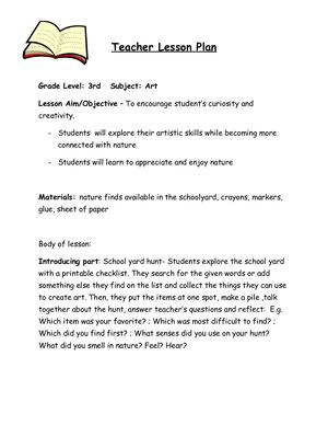 Calaméo - Lesson Plan 3rd Grade - ART (North Macedonia).