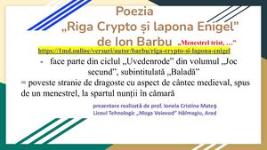 Calaméo - Poezia „Riga Crypto șI Lapona Enigel” De Ion Barbu