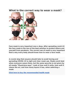 Calaméo - What Is The What is the correct way to wear a mask correct ...