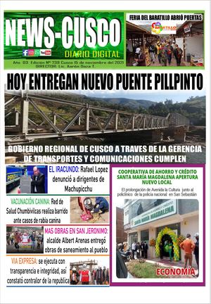 Calaméo - DIARIO NEWS CUSCO 15 De Noviembre
