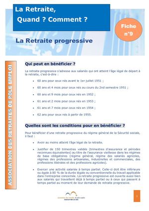 Calaméo - Fiche N°9 - La Retraite Progressive