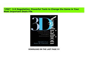 Calaméo - 3d Negotiation Powerful Tools To Change The Game In Your Most ...