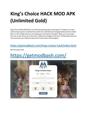 Calaméo - King’s Choice Hack Mod Apk (Unlimited Gold)