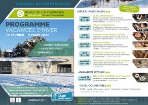 Calaméo - Programme Vacances Hiver 2022 Musée de l'Aurignacien à AUrignac (31)