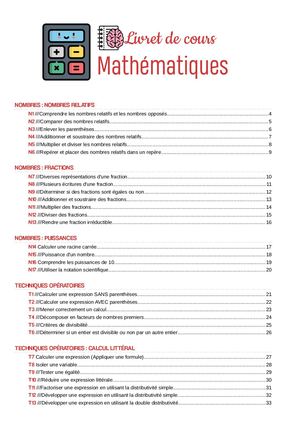 Calaméo - Livret de Cours - Mathématiques