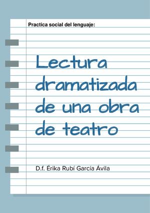 Calaméo - Plan De Trabajo lectura dramatizada de una obra de teatro