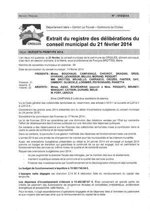 Calaméo - Crolles Deliberation 19 2014 2 Budgets Primitifs 2014