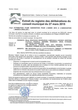 Calaméo - Crolles Deliberation 34 2015 3 Attribution D Une Subvention Pour L Ann E 2015 Musica ...
