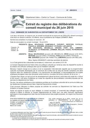 Calaméo - Crolles Deliberation 85 2015 6 Demande De Subvention Cd38 Ml