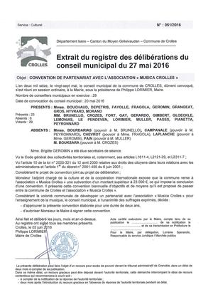 Calaméo - Crolles Deliberation 51 2016 5 Convention De Partenariat Musica