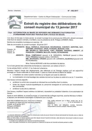 Calaméo - Crolles Deliberation 2 2017 1 Autorisation Au Maire De D Poser Une Demande D ...