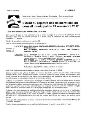 Calaméo - Crolles Deliberation 102 2017 11 Motion Sur Les Rythmes De L Enfant