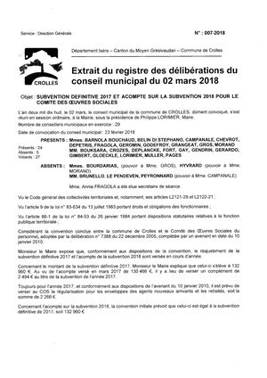 Calaméo - Crolles Deliberation 7 2018 3 Subvention D Finitive 2017 Et Acompte Sur La Subvention ...