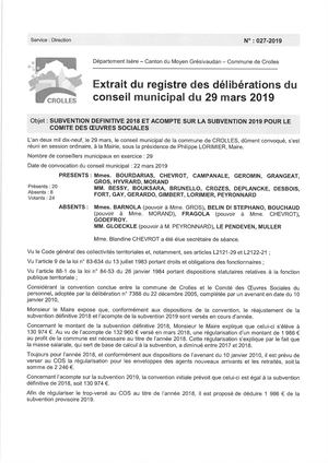 Calaméo - Crolles Deliberation 27 2019 3 Subvention D Finitive 2018 Et Compte Sur La Subvention ...