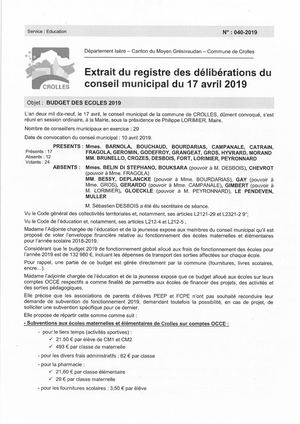 Calaméo - Crolles Deliberation 40 2019 4 Budget Des Coles 2019