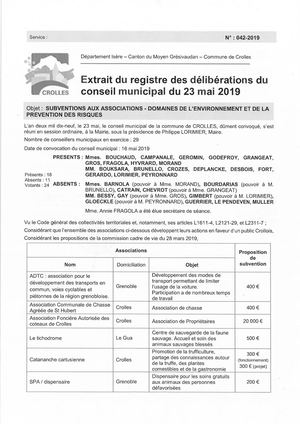 Calaméo - Crolles Deliberation 42 2019 5 Subventions Aux Associations Domaine De L Environnement ...