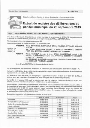 Calaméo - Crolles Deliberation 82 2019 9 Conventions D Objectifs Associations Sportives