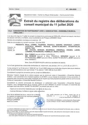Calaméo - Crolles Deliberation 64 2020 7 Convention De Partenariat Avec L Association Ensemble ...