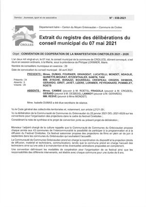 Calaméo - Crolles Deliberation 38 2021 5 Convention Cin Toile