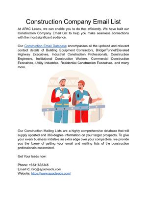 Calaméo - Construction Company Email List