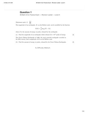 Calaméo - IB Math AI SL Practice Exam -Level 4