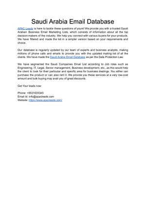 Calaméo - Saudi Arabia Email Database