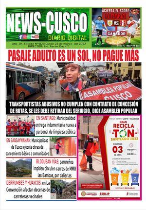 Calaméo - DIARIO NEWS CUSCO 23 De Marzo