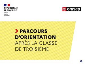 Calaméo - Parcours d'orientation après la classe de 3e (diaporama Onisep)