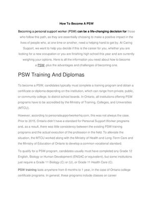 Calaméo - How To Become A PSW