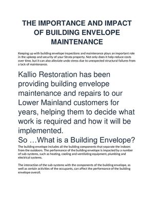 Calaméo - THE IMPORTANCE AND IMPACT OF BUILDING ENVELOPE MAINTENANCE