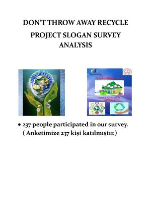 Calaméo - PROJECT SURVEY SLOGAN SURVEY ANAYLSİS