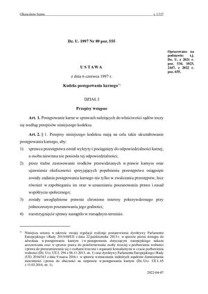 Calaméo - Polish Code of Criminal Procedure