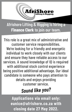 Calaméo - Afrishore Vacancy Finance Clerk