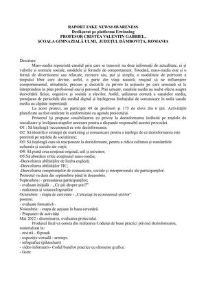 Calaméo - Raport Fake News Cristea Valentin Gabriel