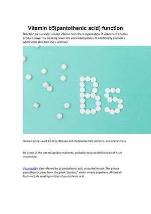 Calaméo - Vitamin B5(pantothenic Acid) Function