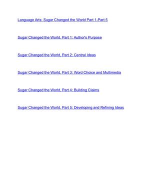 Calaméo - Language Arts Sugar Changed The World Part 1 Part 5