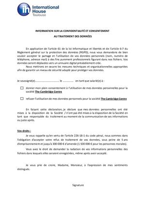 Calaméo - Formulaire De Consentement Au Traitement Des Données ...