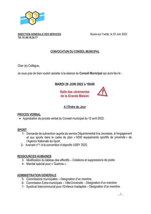 Calaméo - Convocation Conseil Municipal Du 28 Juin 2022