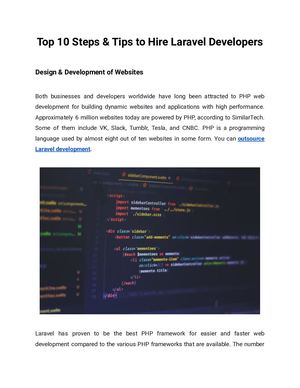 Calaméo - The Top 10 Steps & Tips To Hire Laravel Developers
