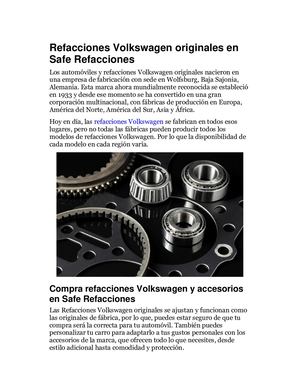 Calaméo - Refacciones Volkswagen Originales En Safe Refacciones