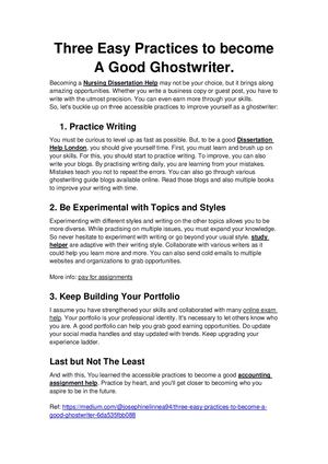 Calaméo - Three Easy Practices To Become A Good Ghostwriter