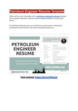 Calaméo - Petroleum Engineer Resume Template