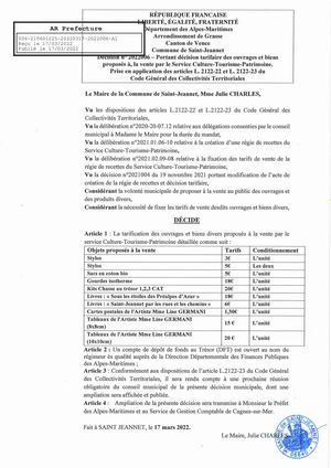 Calaméo - Décision N°2022006 - Régie De Recettes SCT - Décision Tarifaire