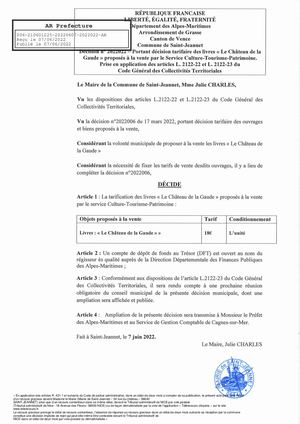 Calaméo - Décision N°2022022- Régie De Recettes SCT - Décision Tarifaire