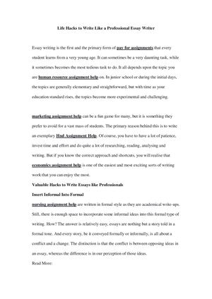 Calaméo - Life Hacks To Write Like A Professional Essay Writ